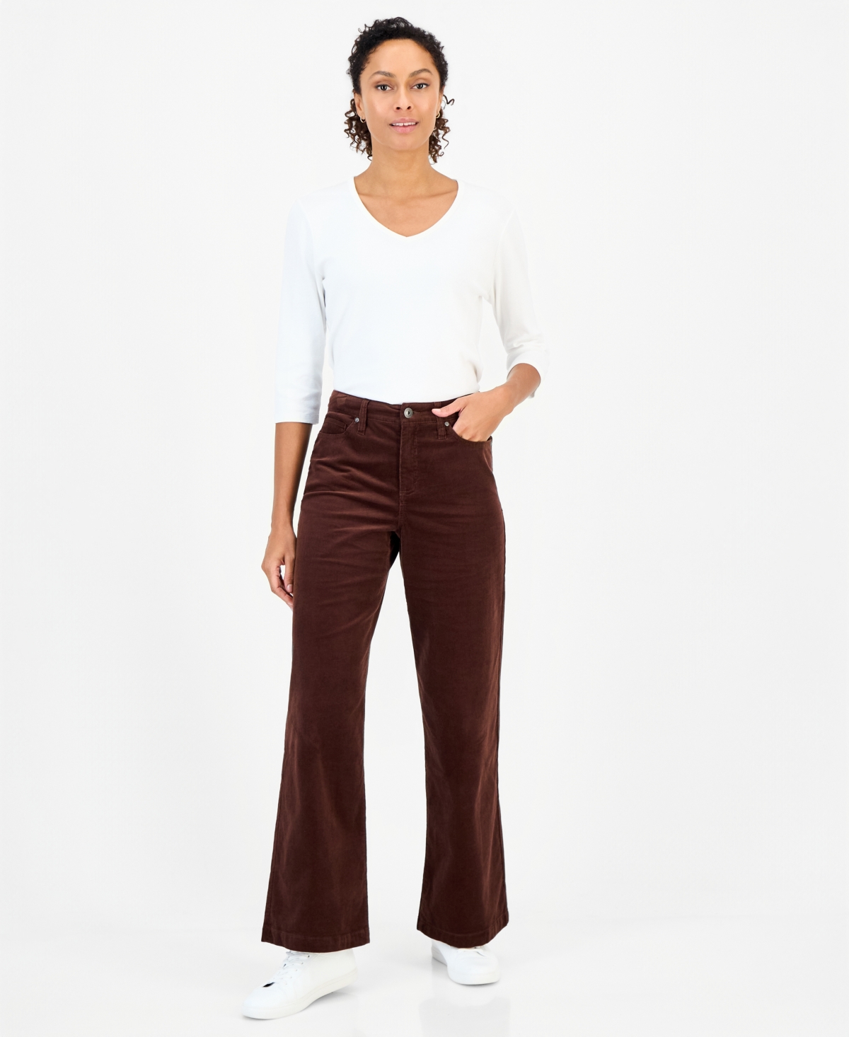 Click here for Style & Co Womens High-Rise Corduroy Wide-Leg Pant... prices