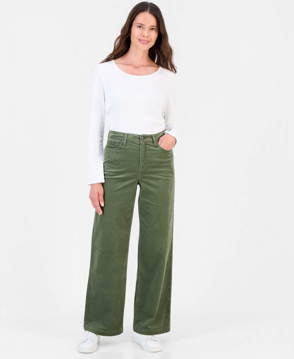 Click here for Style & Co Womens High-Rise Corduroy Wide-Leg Pant... prices
