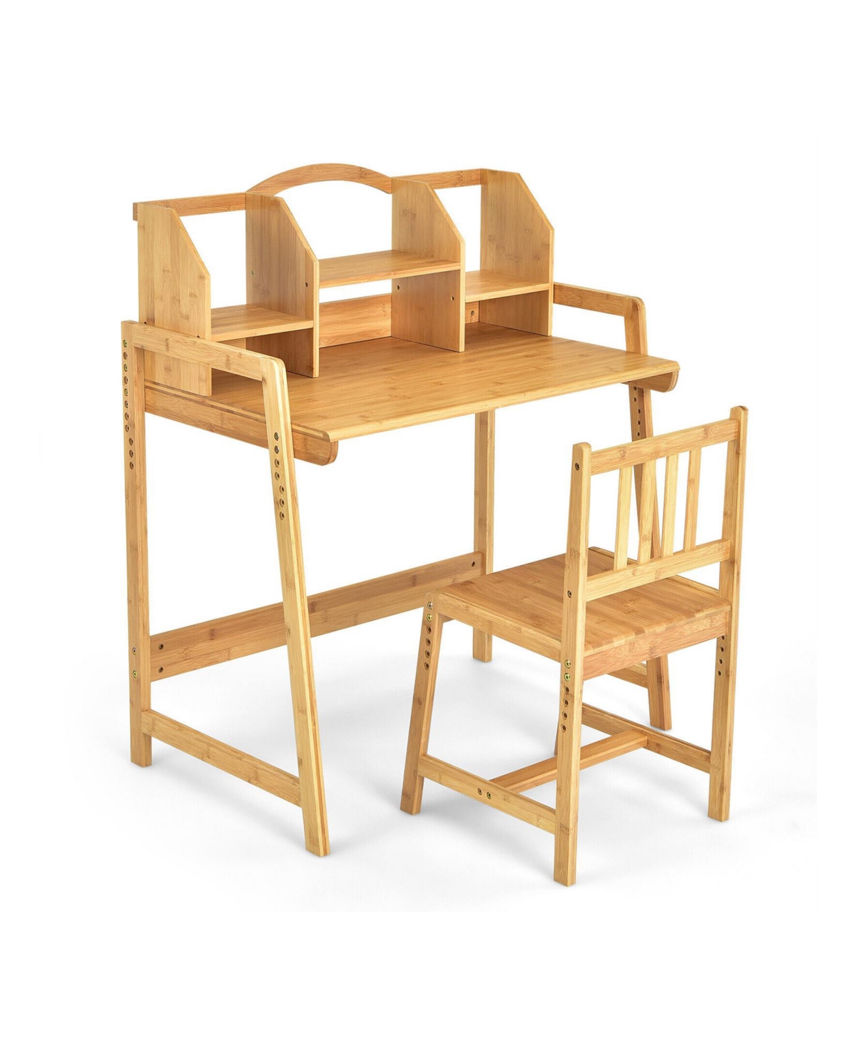 Click here for Gouun Bamboo Kids Study Desk and Chair Set with 5-... prices