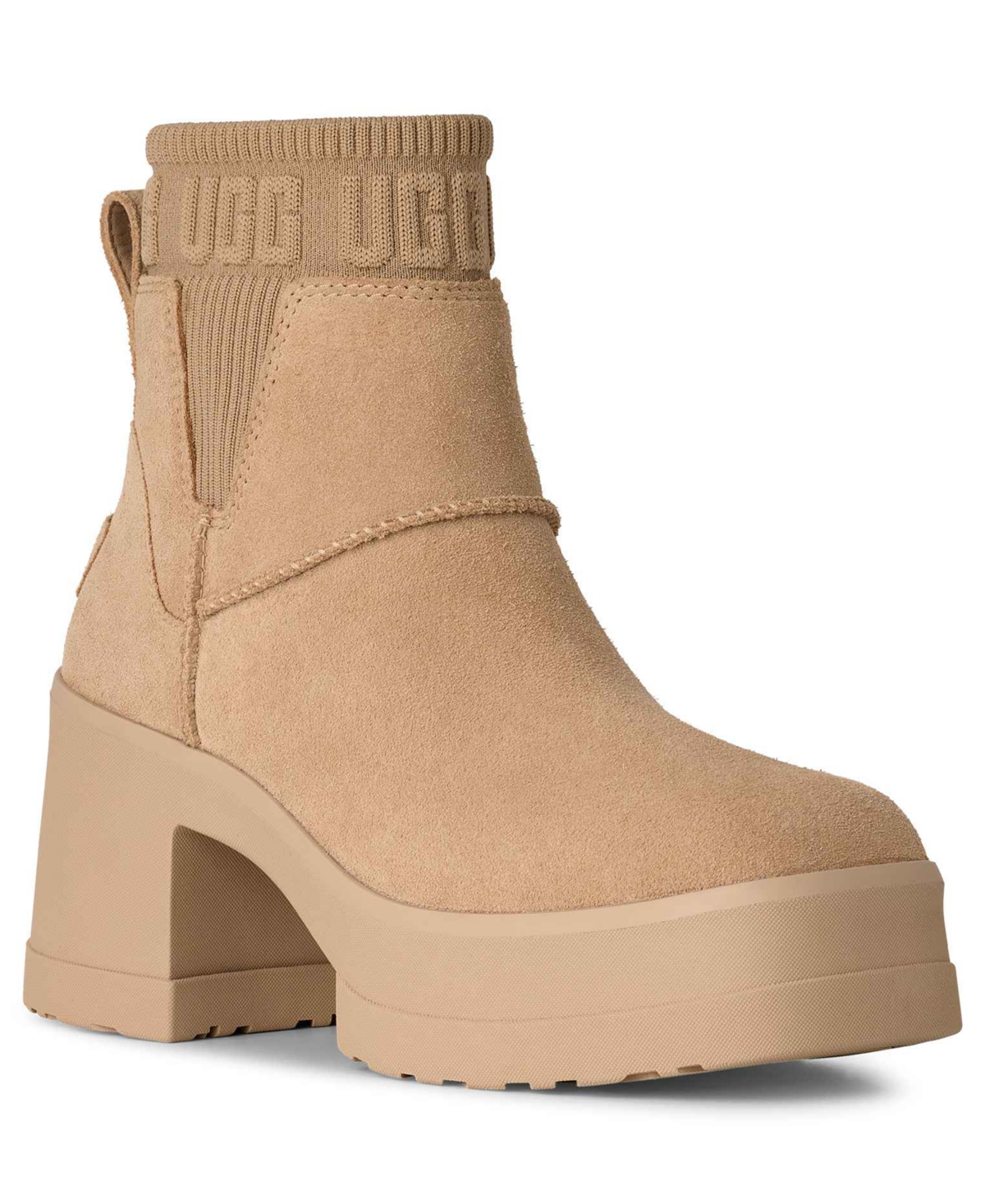 Click here for Ugg Womens Moxy Block Heel Chelsea Boots - Sand prices