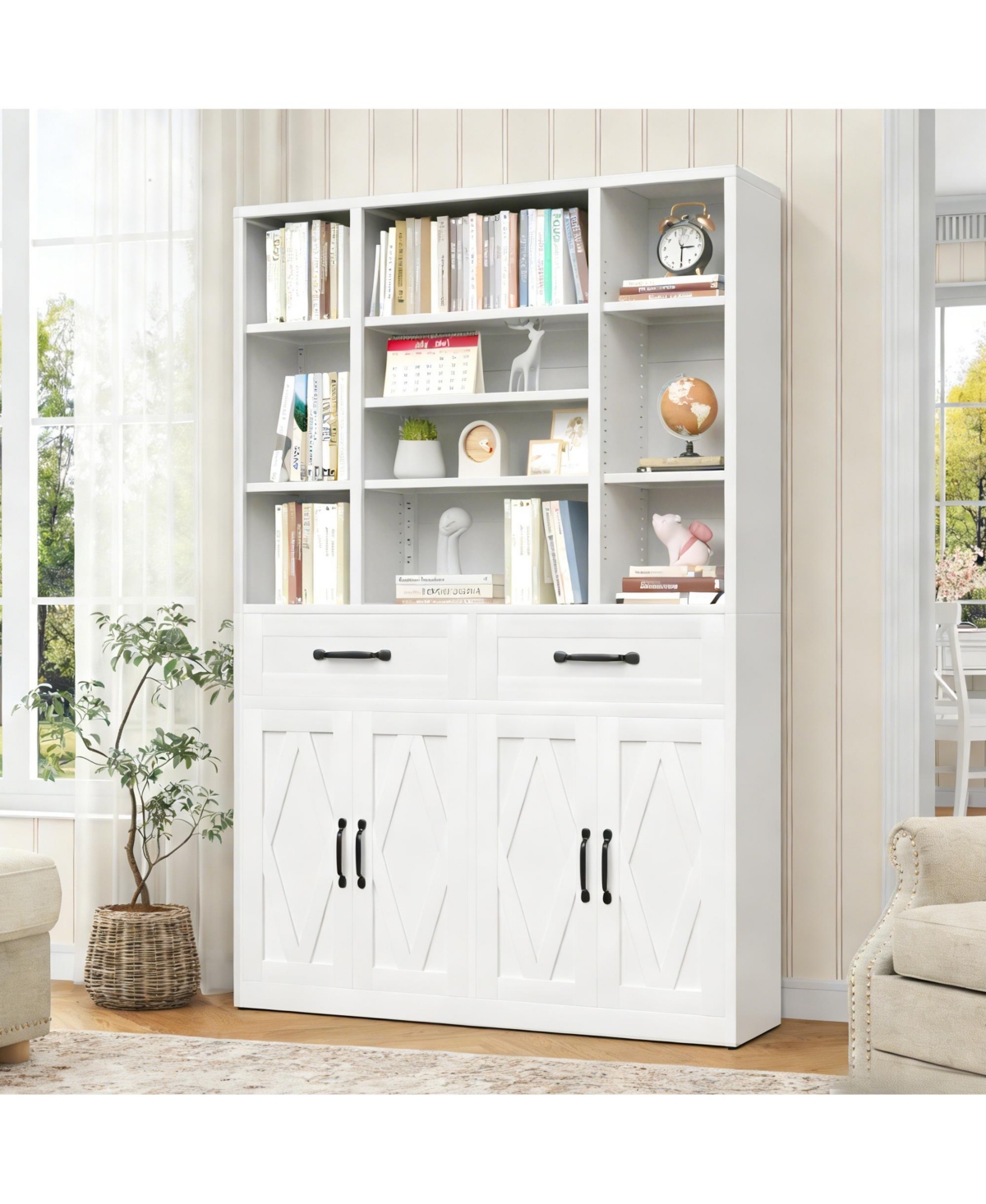 Click here for Boyel Living Tall Steel Bookcase with Drawers and... prices