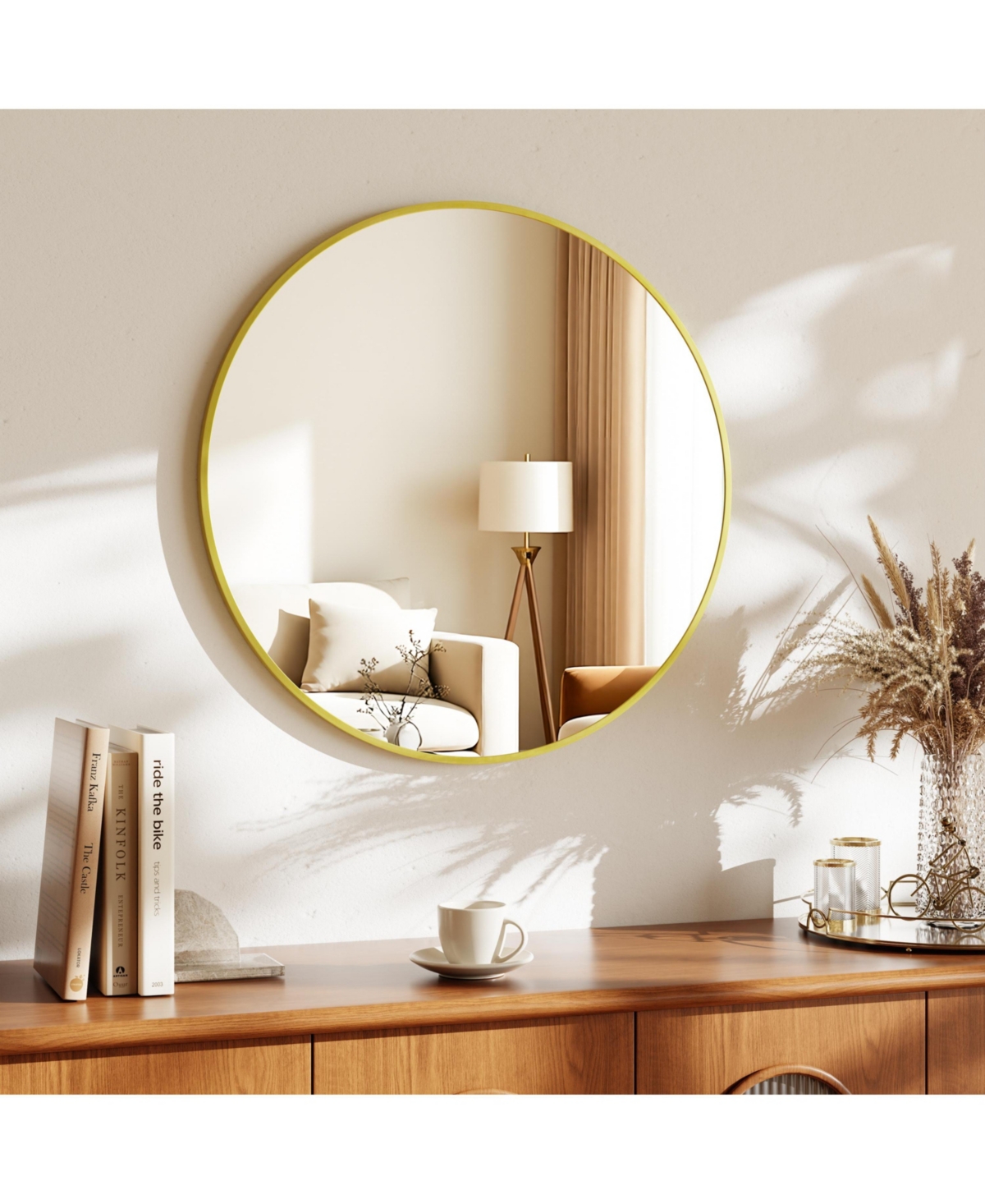 Click here for Koonmi Round Bathroom Mirror  Aluminum Alloy Frame... prices