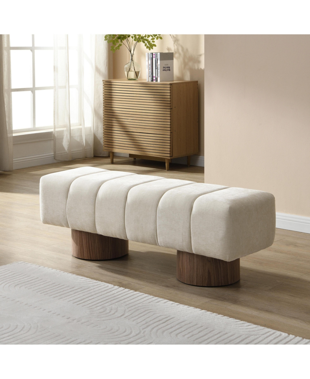 Click here for sumyeg Chenille Upholstered Dining Bench for Dinin... prices