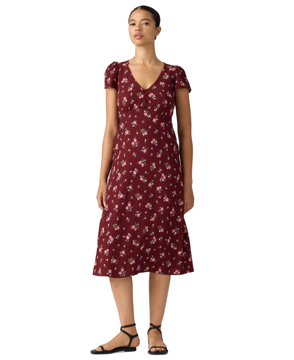 Click here for Levis Womens Lilith V-Neck Midi Dress - Abellona F... prices