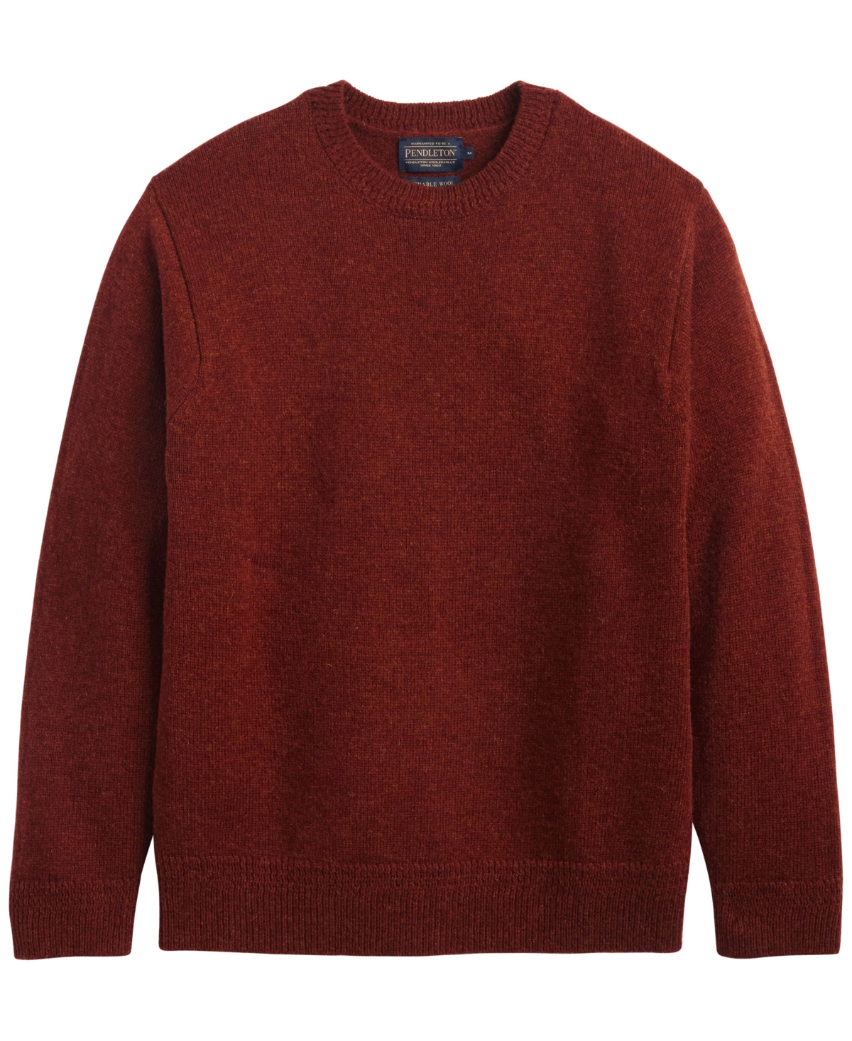 Click here for Pendleton Mens Wool Crewneck Sweater - Dark Red He... prices