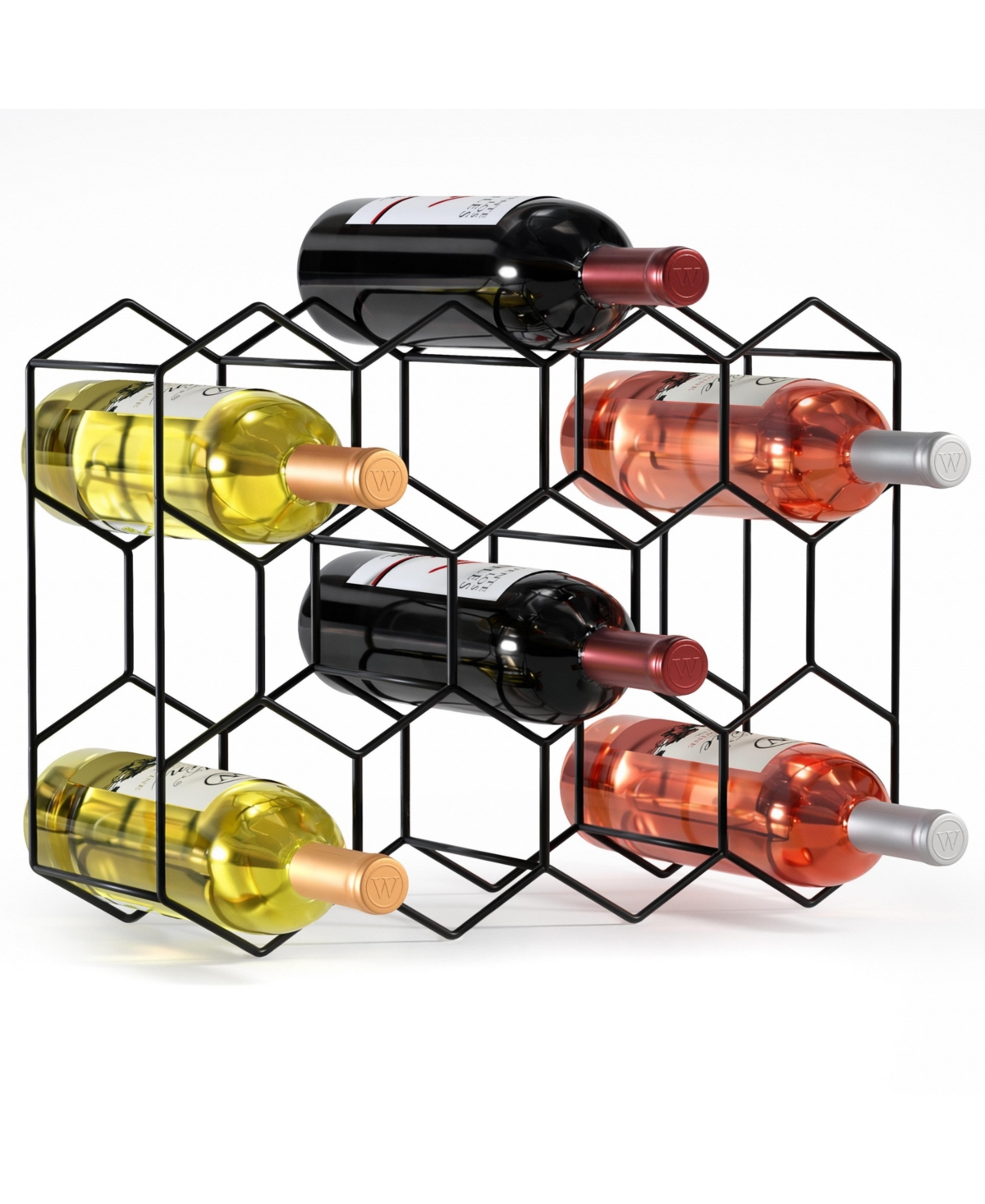 Click here for Sorbus Stackable 14 Bottle Honeycomb Design Metal... prices