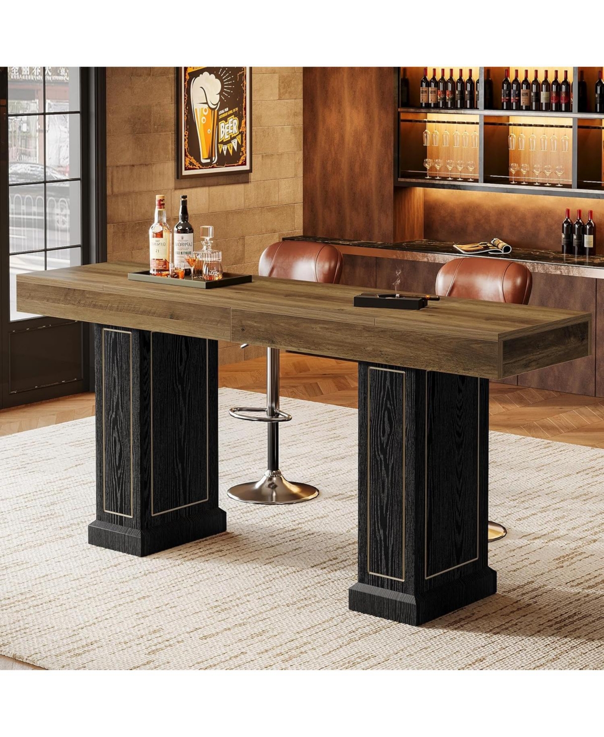 Click here for Tribesigns 70.9 Extra Long Bar Table For 6-8: Rust... prices