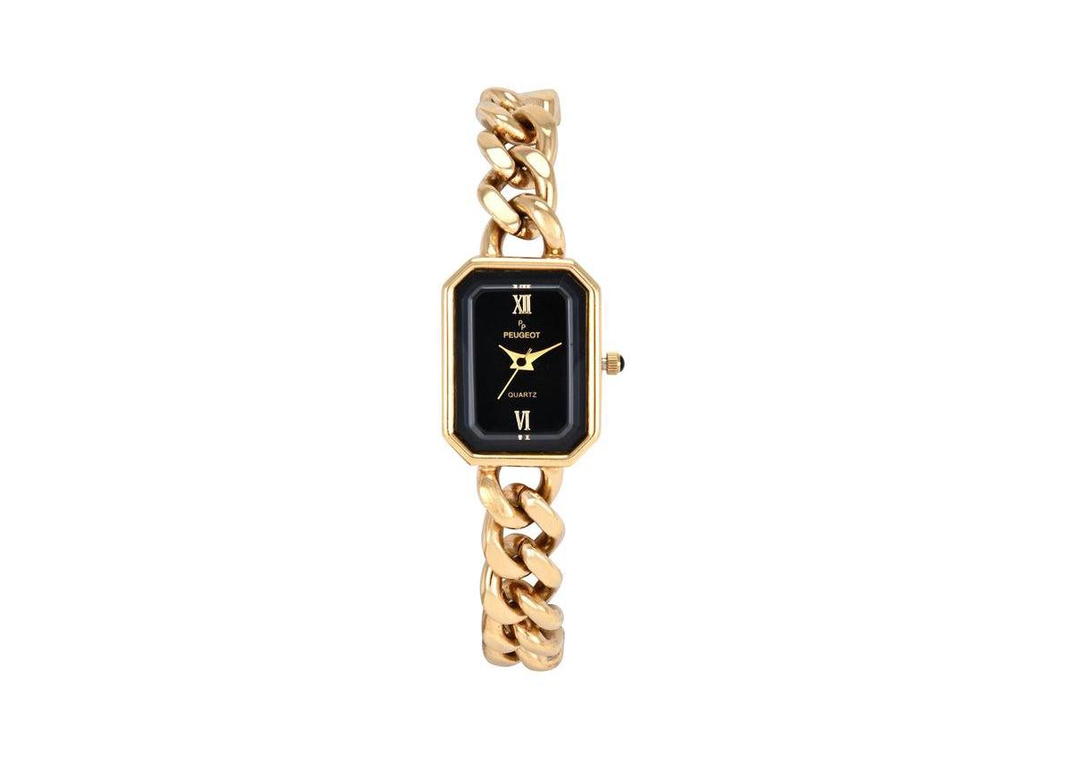 Click here for Peugeot Womens 14K Gold-Plated Rectangular Black D... prices