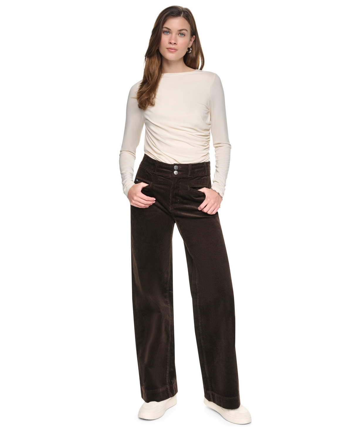 Click here for Dkny Jeans Petite High-Rise Wide-Leg Pants - Espre... prices