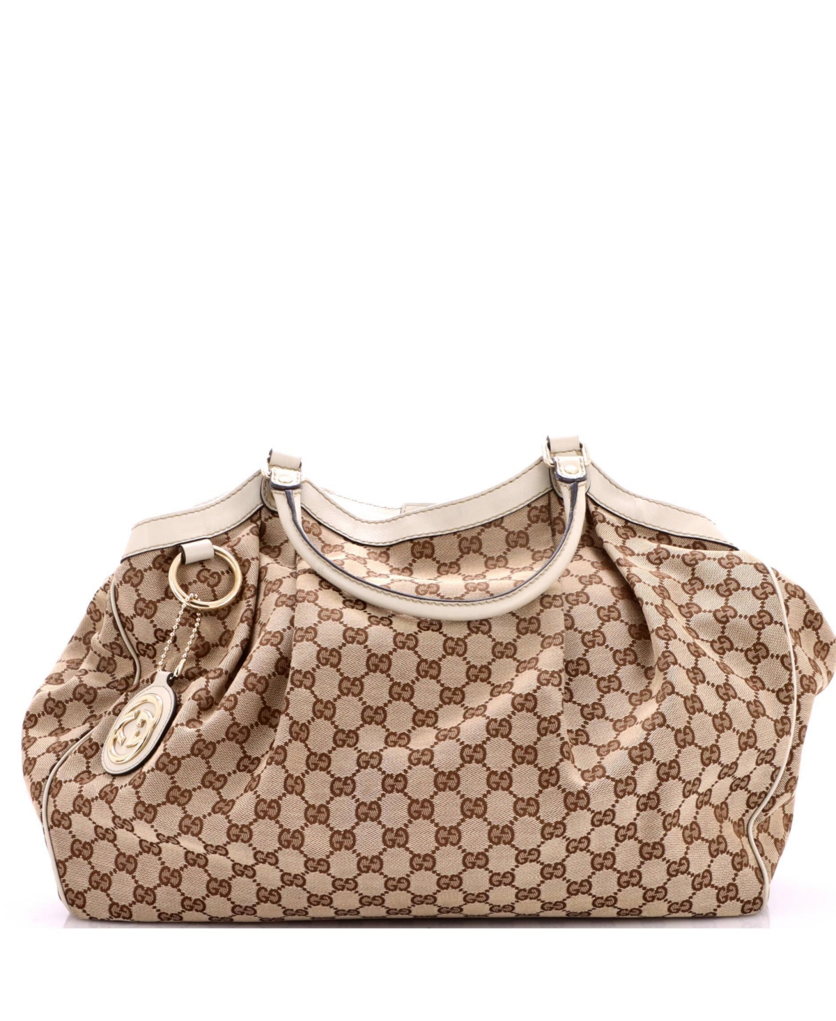Click here for Pre-Owned Gucci Large Sukey Tote Gg Canvas with Le... prices