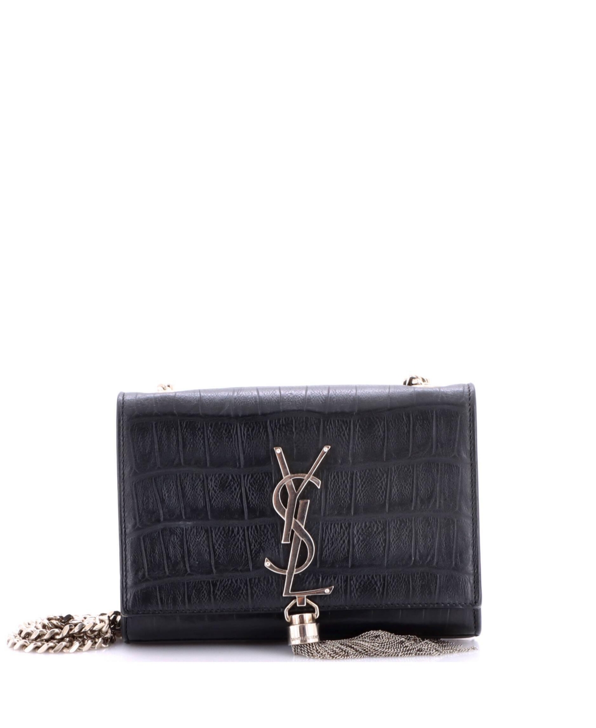 Click here for Pre-Owned Saint Laurent Classic Monogram Tassel Ch... prices
