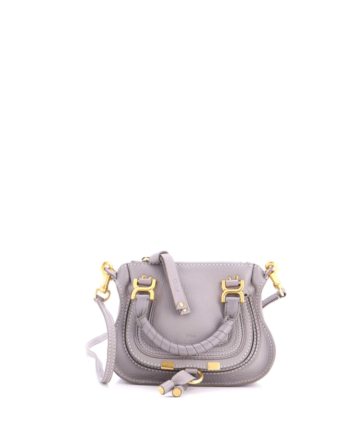 Click here for Pre-Owned Chloe Baby Marcie Satchel Leather - Grey prices