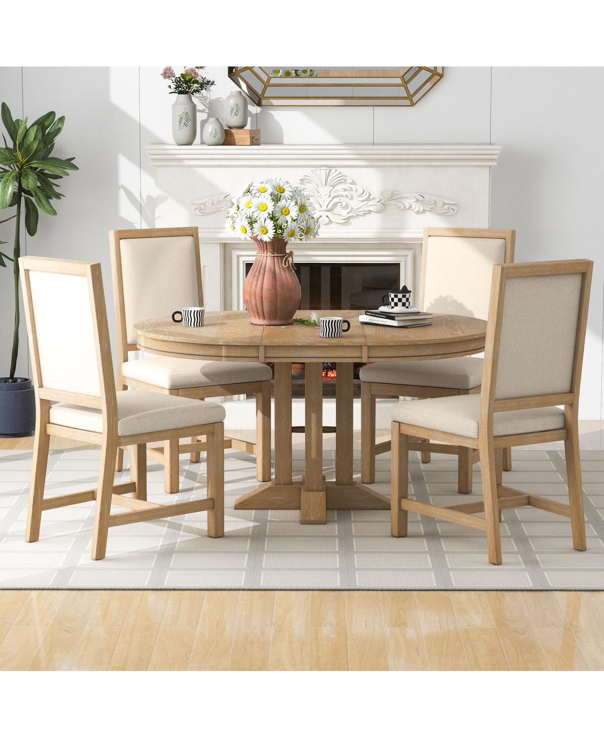 Click here for Streamdale Furniture 5-Piece Extendable Round Dini... prices