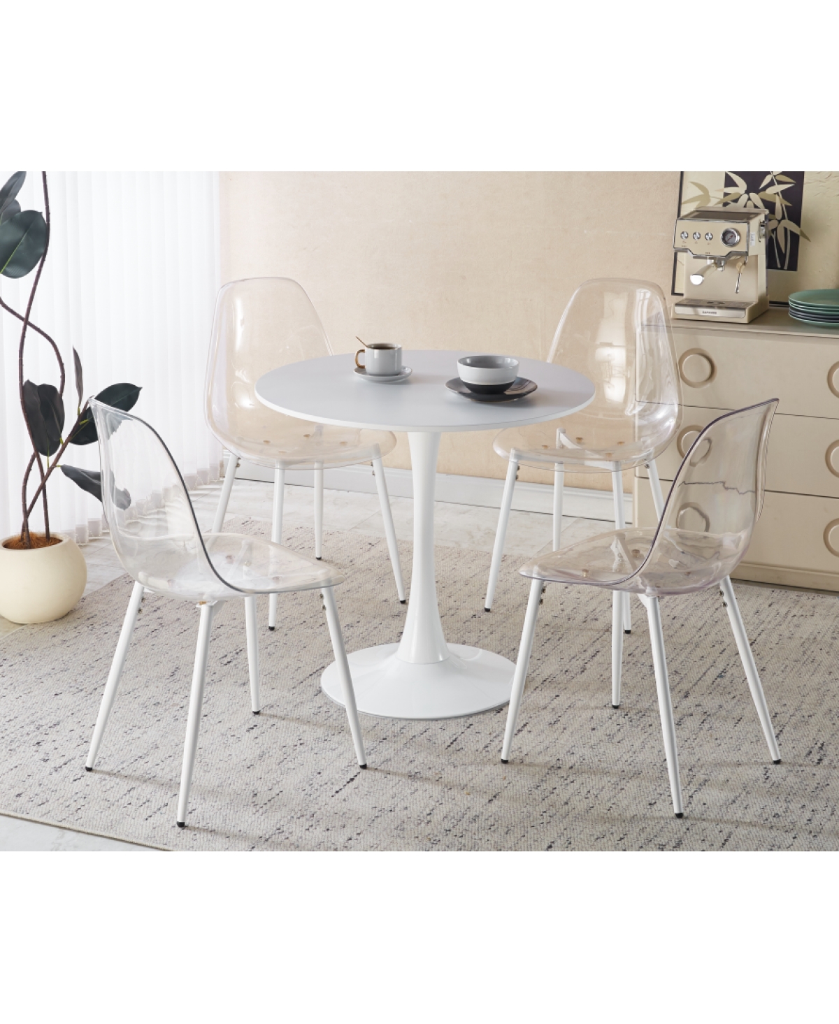 Click here for Streamdale Furniture 5 Piece Dining Set Round Marb... prices