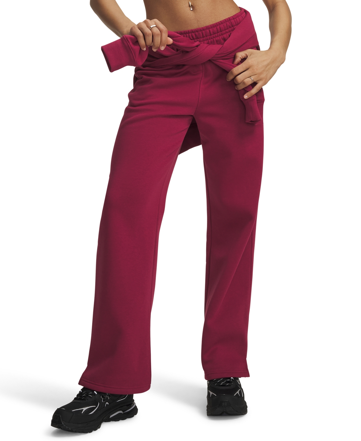 Click here for Under Armour Womens Rival Fleece Straight-Leg Trai... prices
