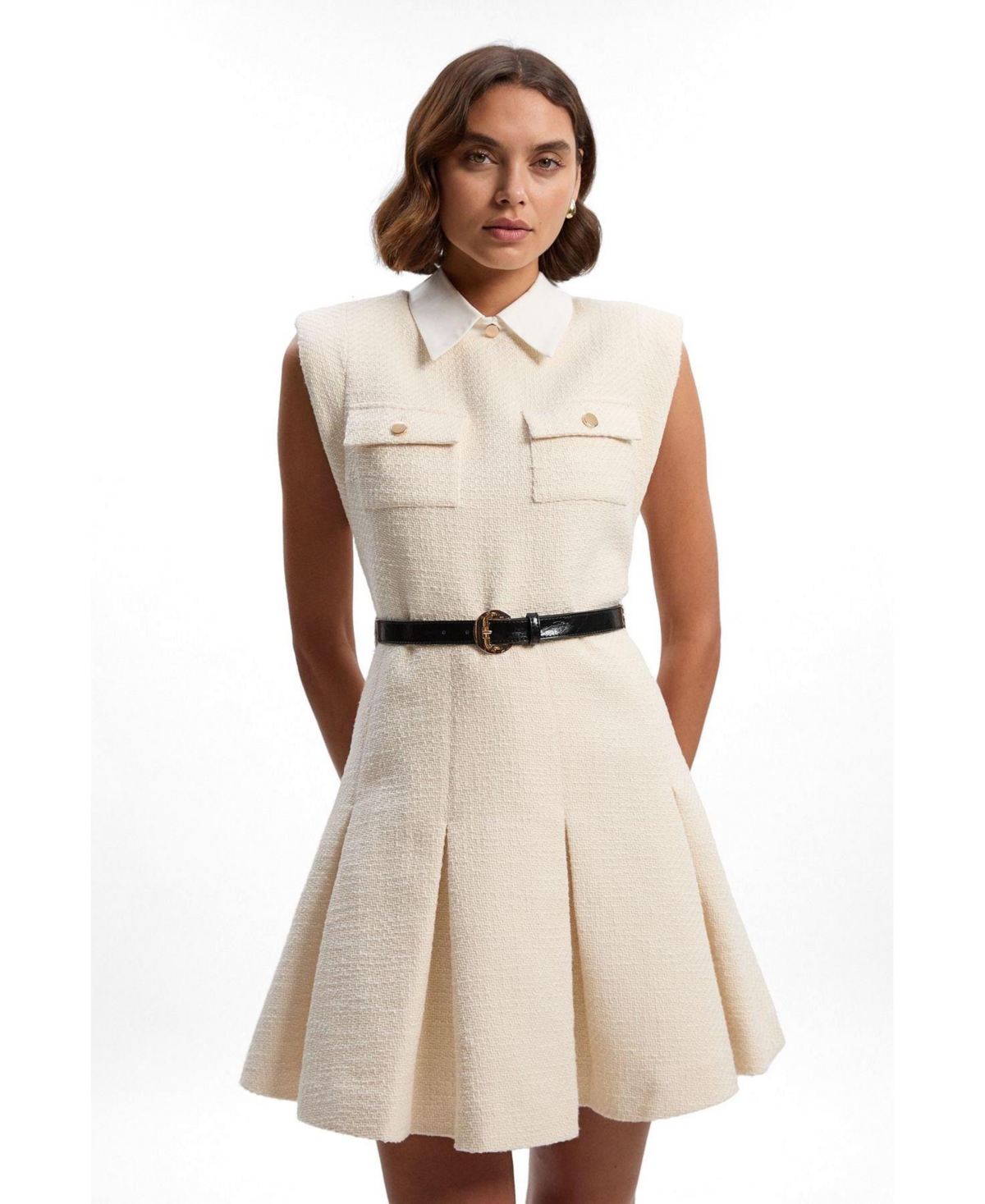 Click here for Karen Millen Womens Tweed Sleeveless Mini Dress -... prices