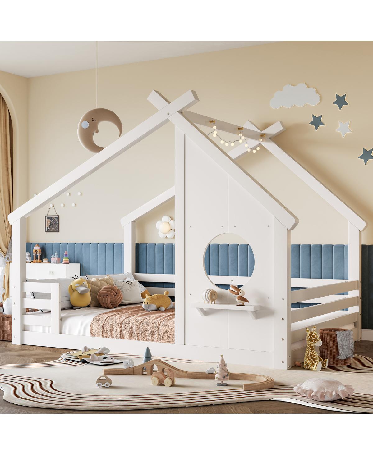 Click here for Streamdale Furniture Wood House Floor Bed with Win... prices