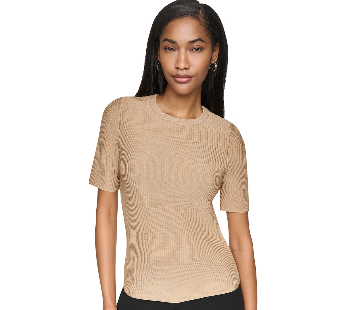 Click here for Dkny Womens Short-Sleeve Crewneck Sweater - Traver... prices