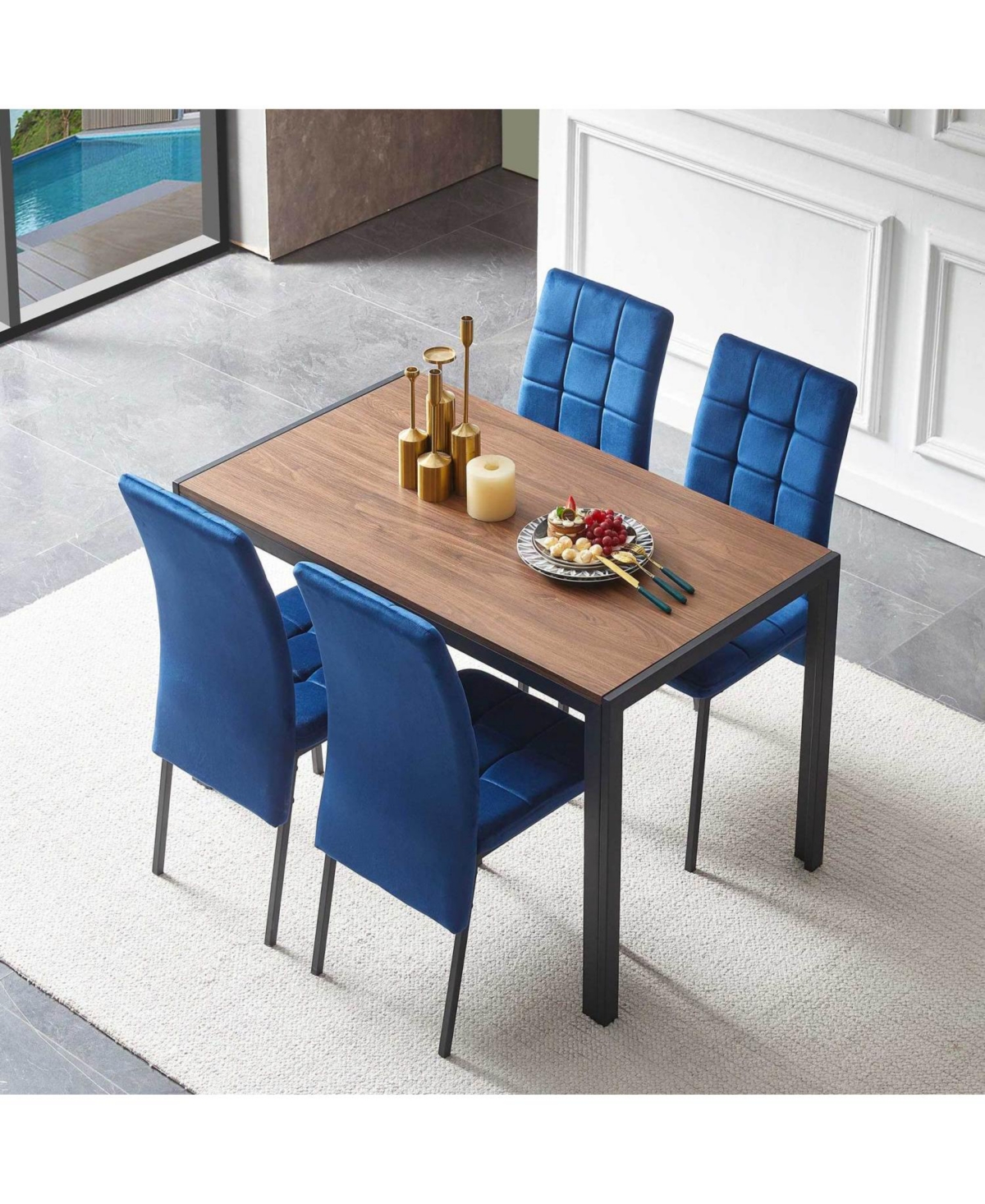 Click here for Streamdale Furniture Velvet Dining Set with Nordic... prices