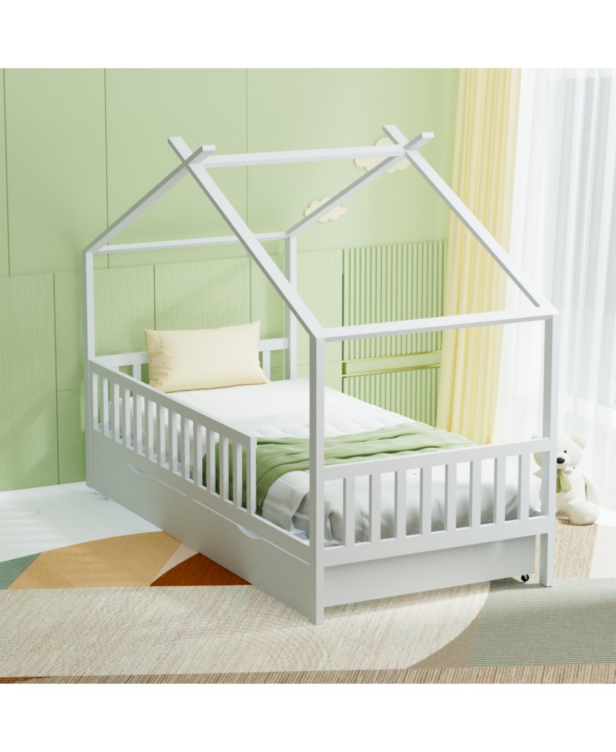 Click here for Streamdale Furniture Full House Bed with 2 Storage... prices