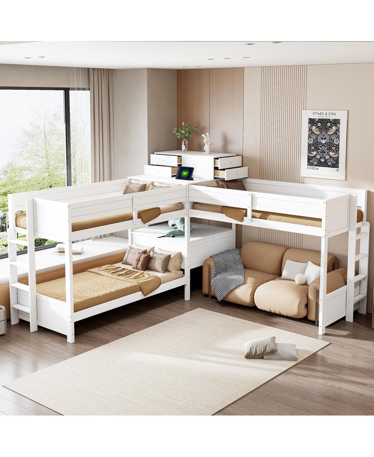 Click here for Streamdale Furniture L-Shaped Bunk Bed with Desk... prices