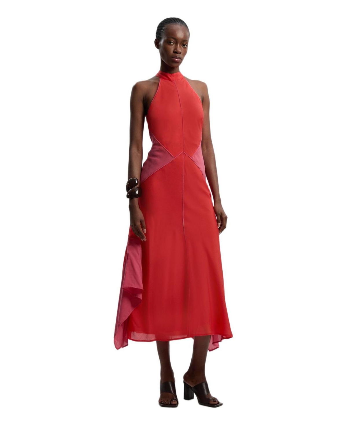 Click here for Karen Millen Womens Block Halter Midi A-Line Dress... prices