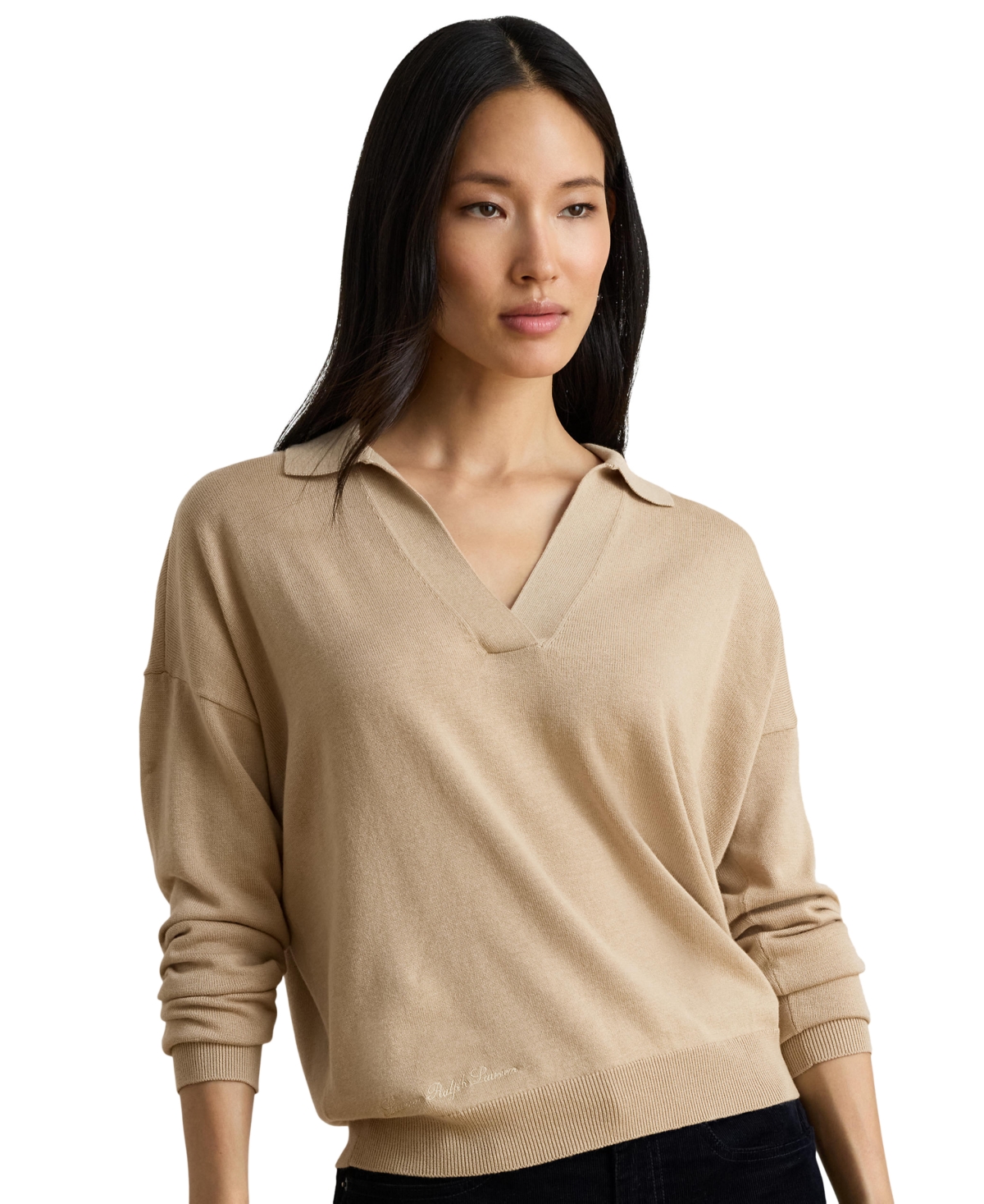 Click here for Lauren Ralph Lauren Womens V-Neck Polo Sweater - L... prices