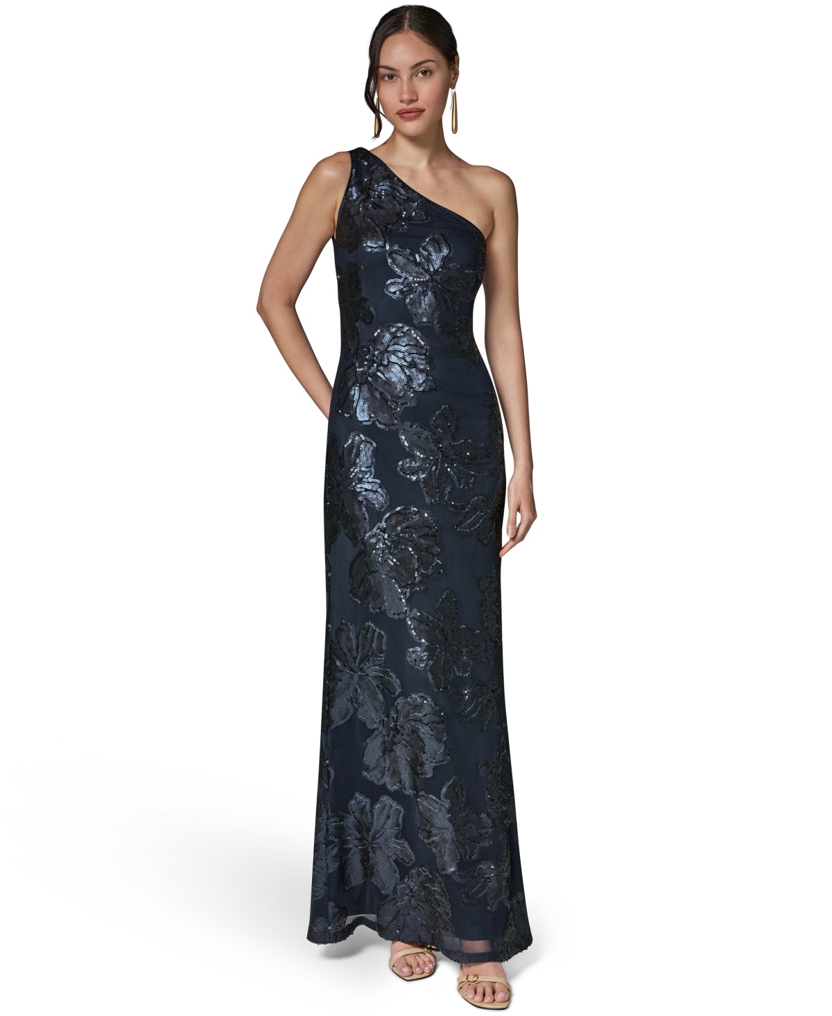 Click here for Donna Karan New York Womens One-Shoulder Floral Se... prices