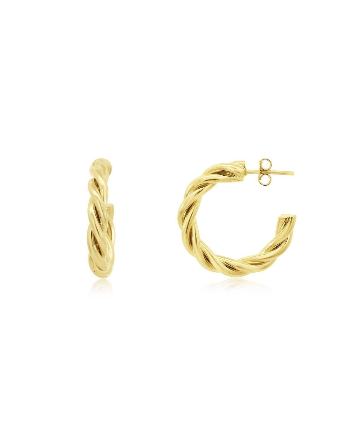 Click here for The Lovery Thin Twist Hoop Earrings 18K Gold Fille... prices