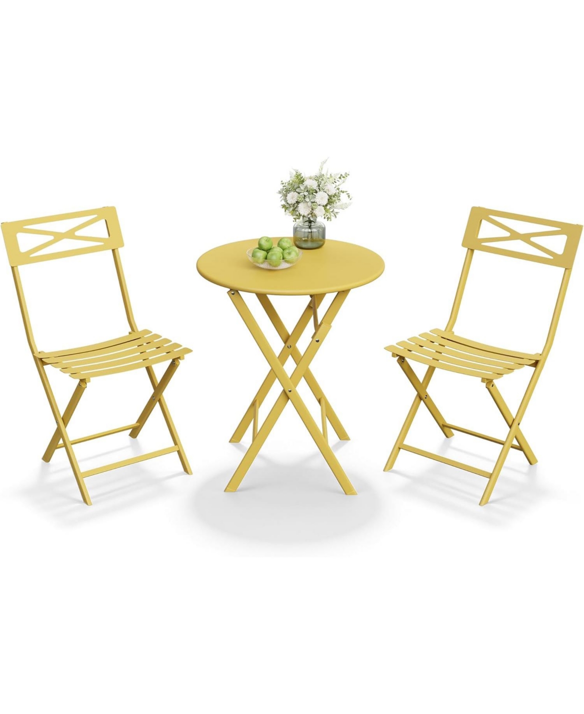 Click here for Xo 3-Piece Folding Bistro Set  Metal Patio Table a... prices