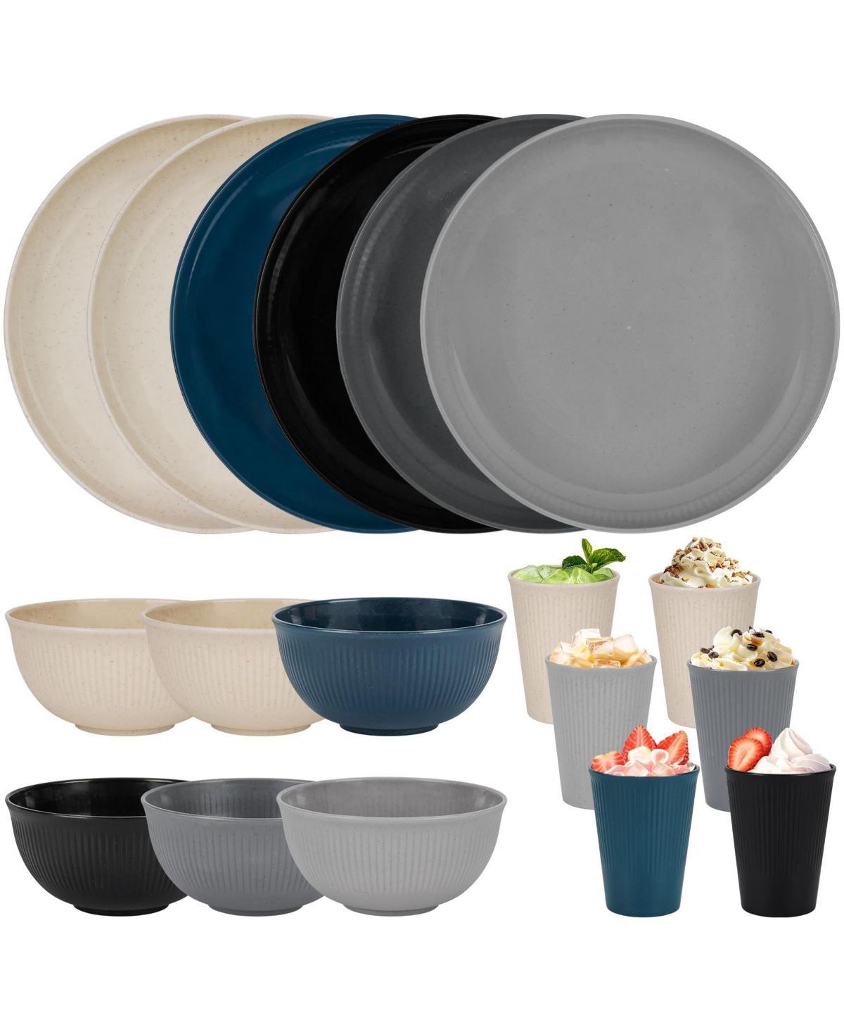 Click here for Piscifun 48 Piece Unbreakable Dinnerware Set For 4... prices
