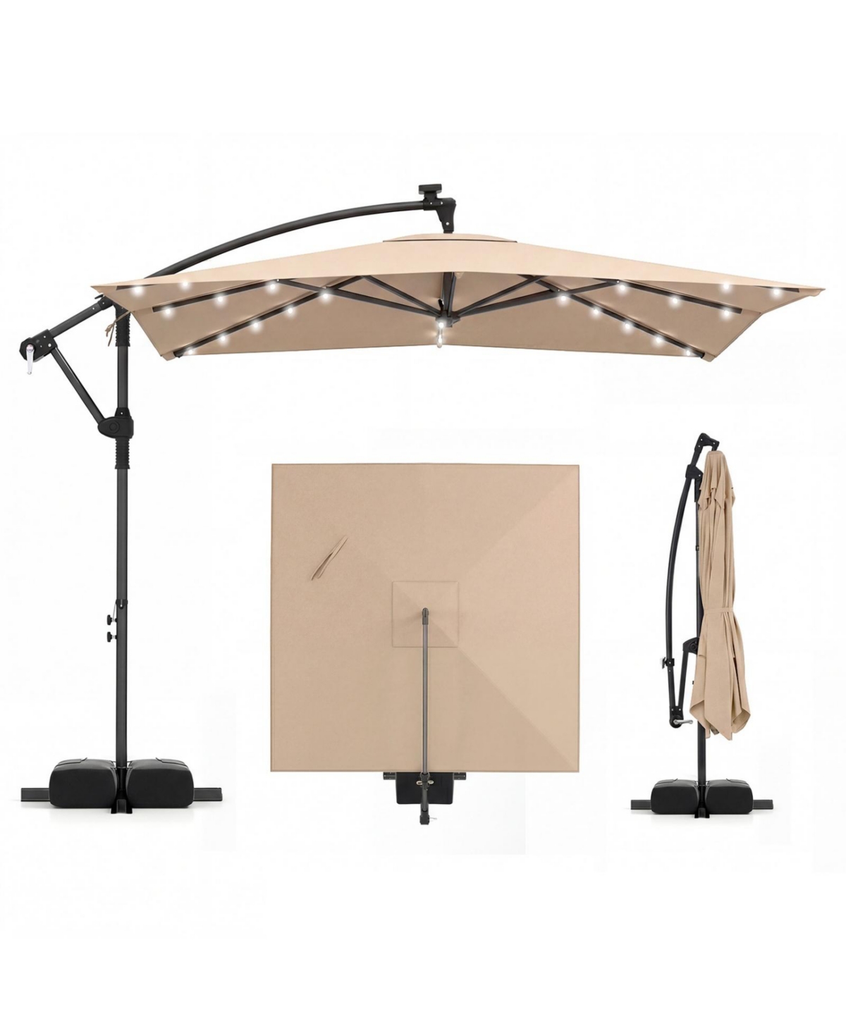 Click here for Sugift 8x8 Feet Solar Led Offset Cantilever Square... prices