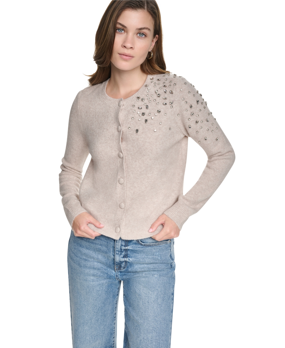 Click here for Dkny Jeans Petite Button-Front Jersey Knit Sweater... prices