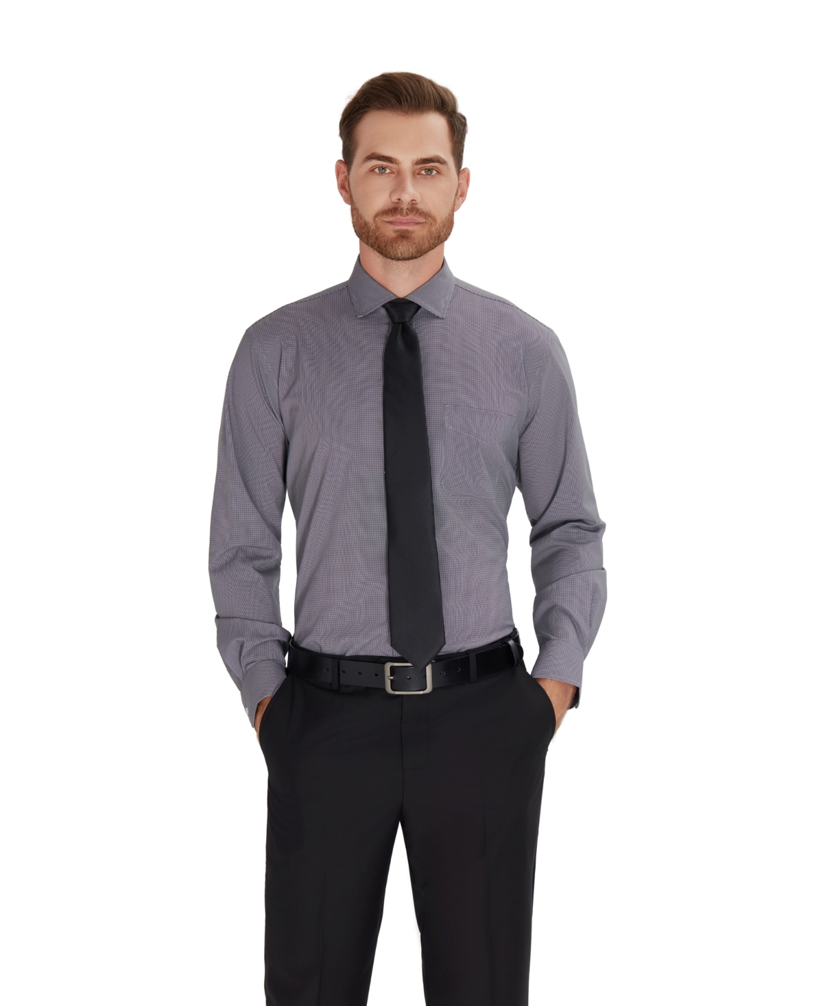 Click here for Club Room Mens Regular-Fit Houndstooth Dress Shirt... prices