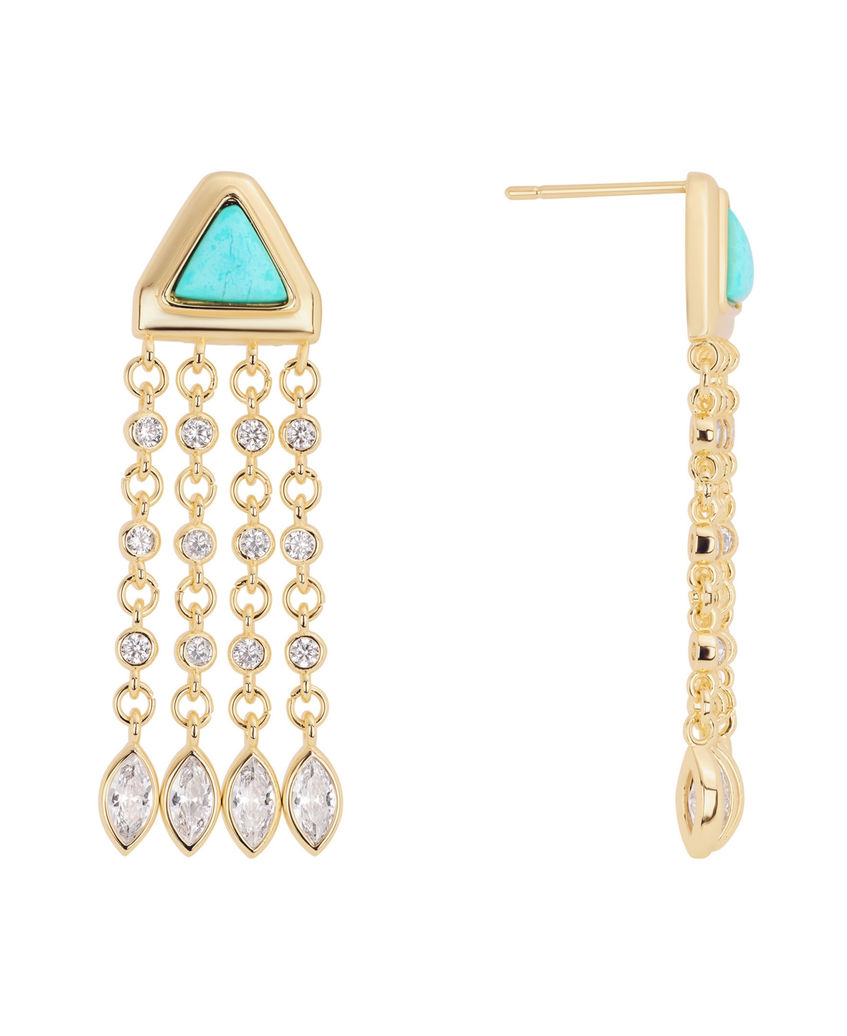 Click here for Macys Gold-Plated Howlite Turquoise and Cubic Zirc... prices