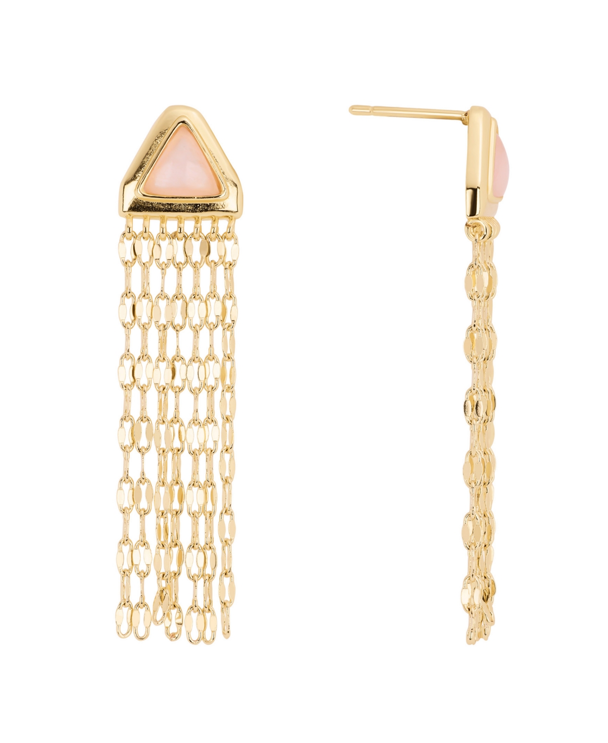 Click here for Macys Gold-Plated Rose Quartz Triangle Waterfall D... prices
