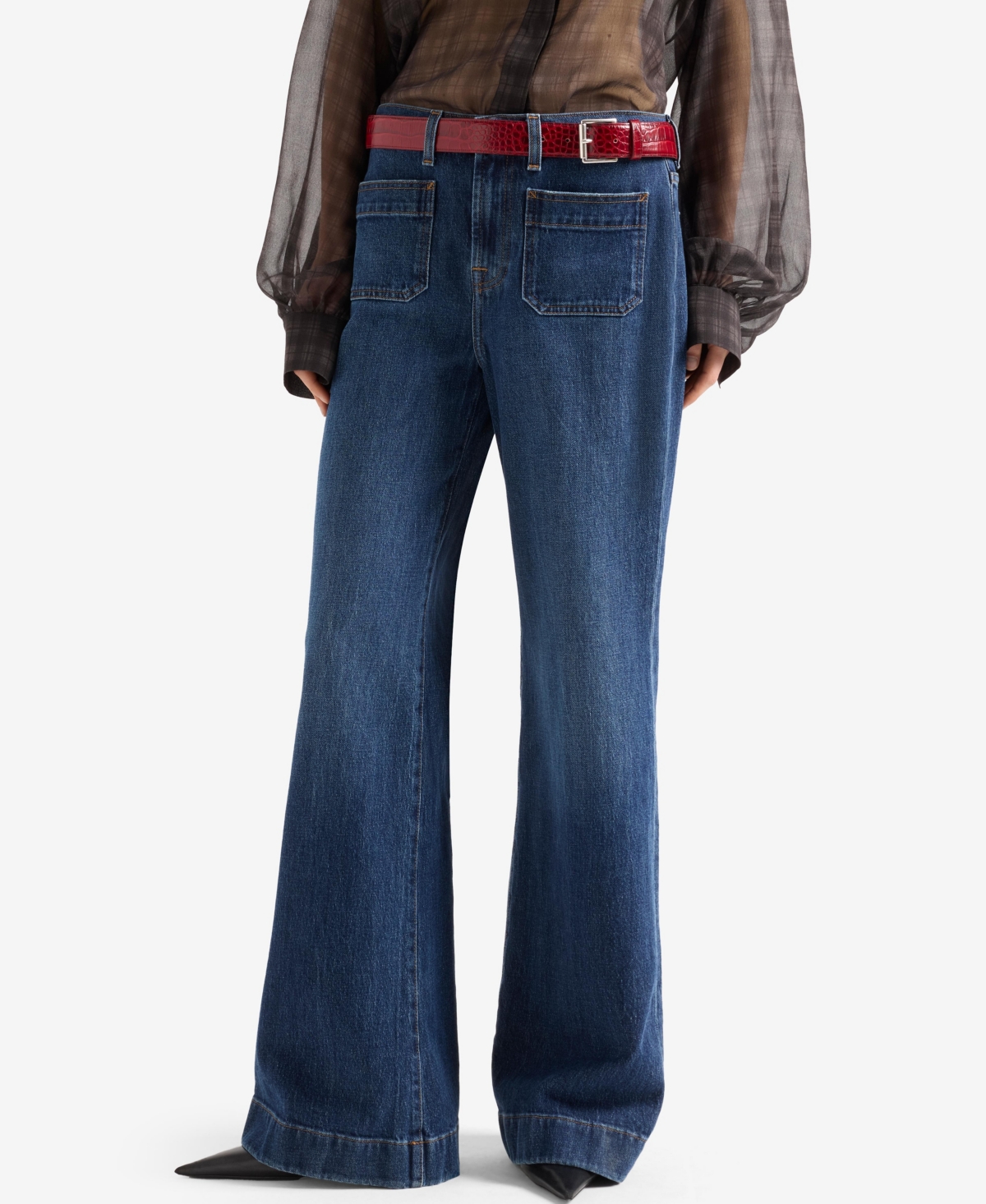 Click here for 7 For All Mankind Womens Modern Dojo High-Rise Fla... prices