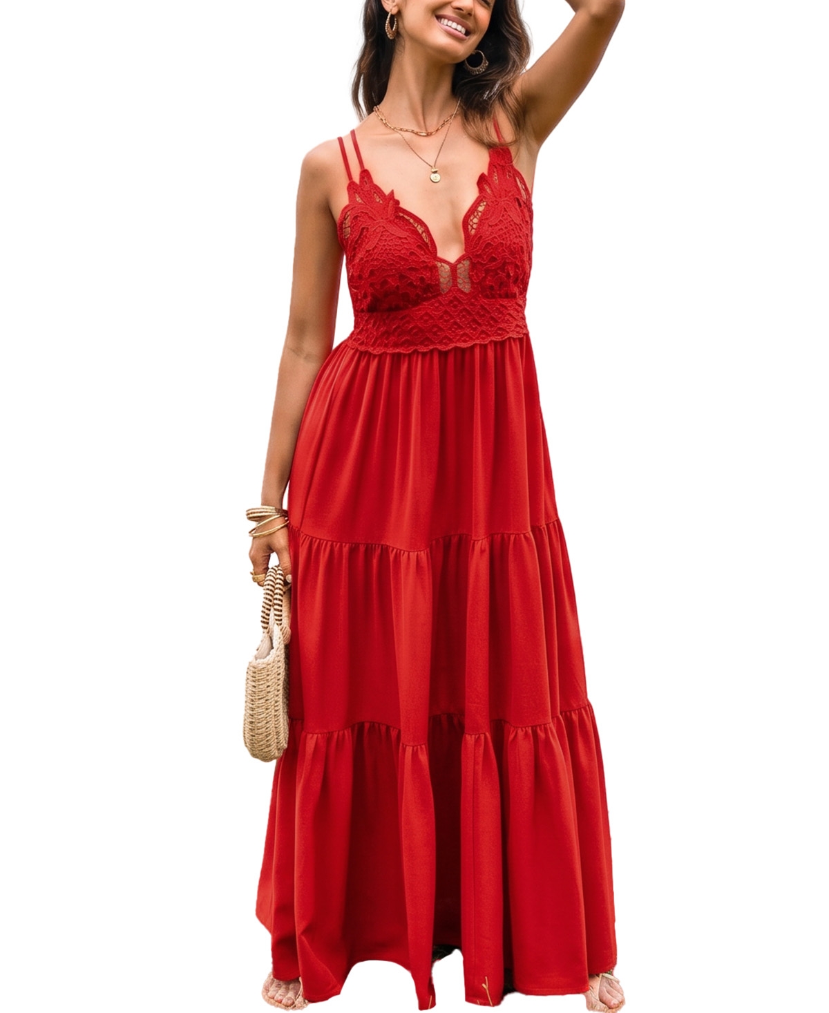Click here for Cupshe Womens Romantic Stroll Blue Maxi Beach Dres... prices
