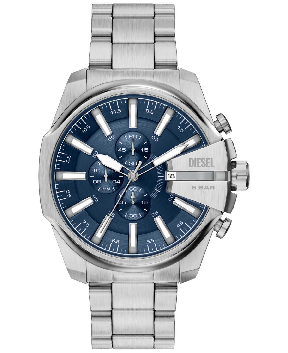 Click here for Diesel Mens Mega Chief Slim Quartz Chronograph Sil... prices