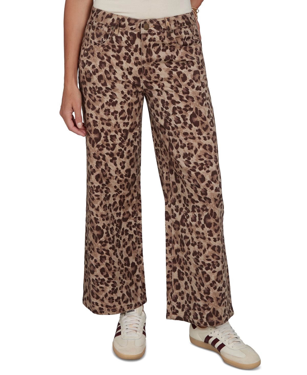 Click here for Ruby Rd. Petite Cheetah Print Wide-Leg Jeans - Dar... prices