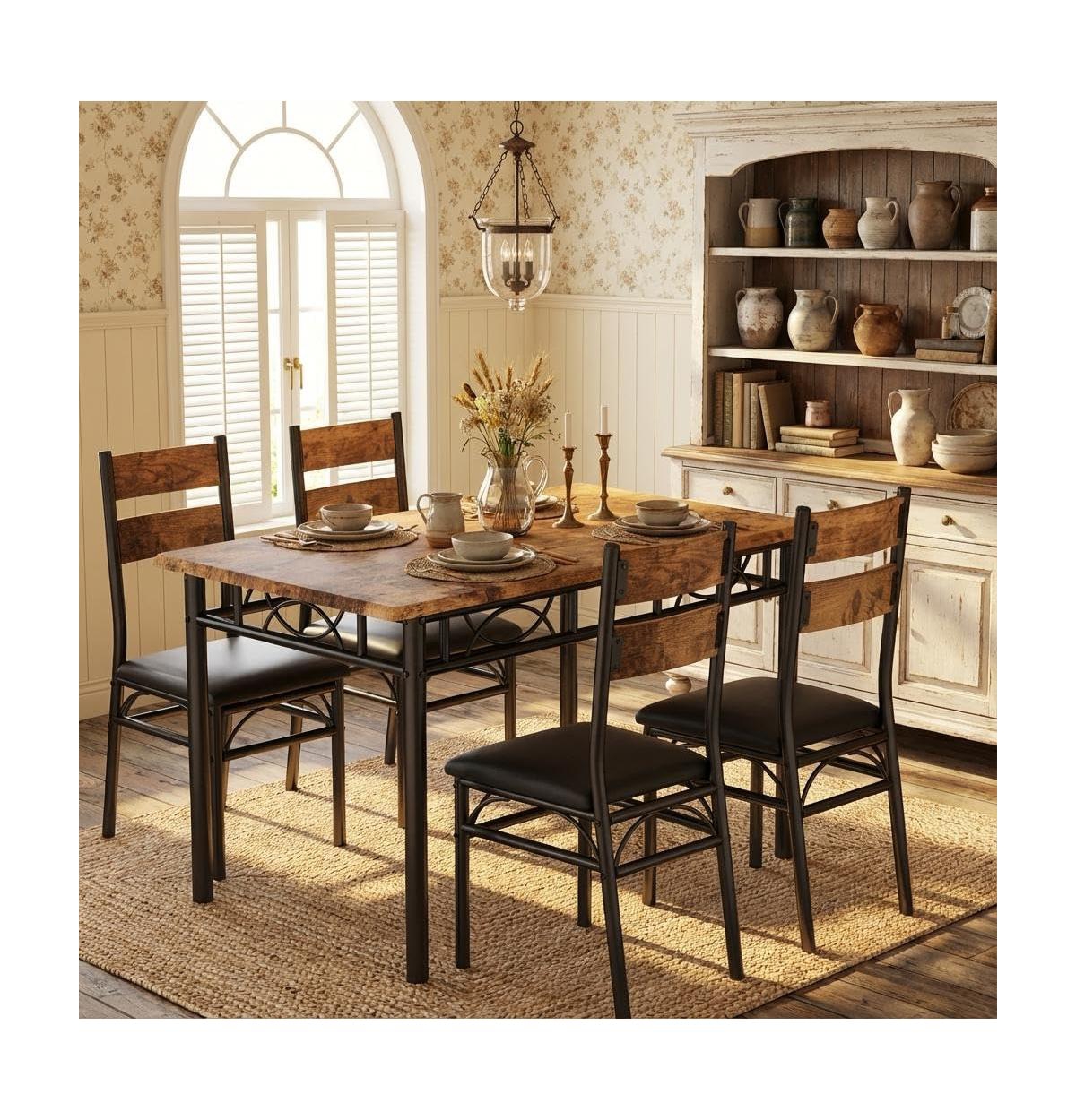 Click here for homfan 5-Piece Dining Table Set for 4  Industrial... prices