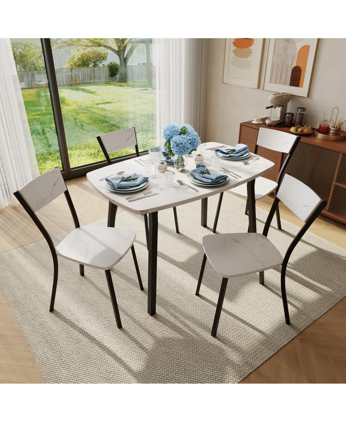 Click here for homfan 5 Dining Table Set  43 Inch Kitchen Table a... prices