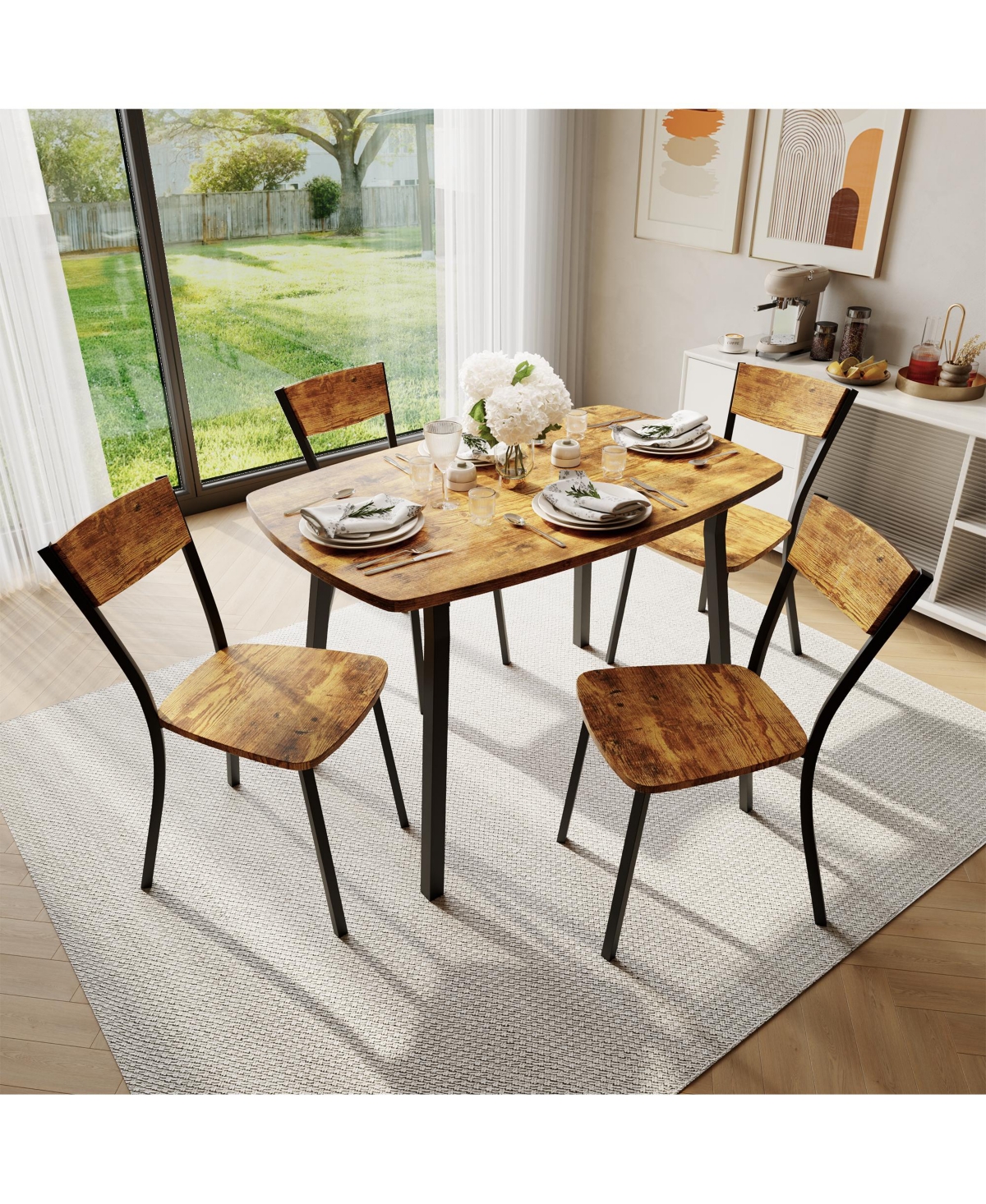 Click here for homfan 5 Dining Table Set  43 Inch Kitchen Table a... prices