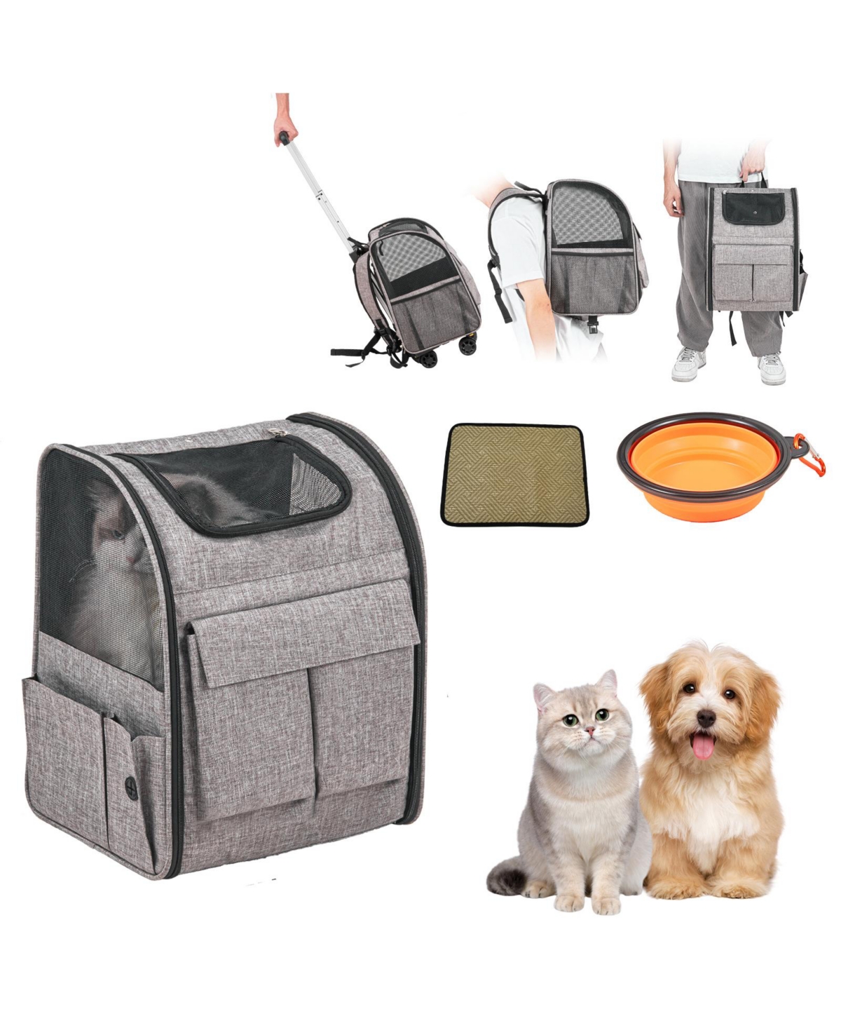 Click here for Ruie Rolling Pet Carrier with Wheels and Telescopi... prices