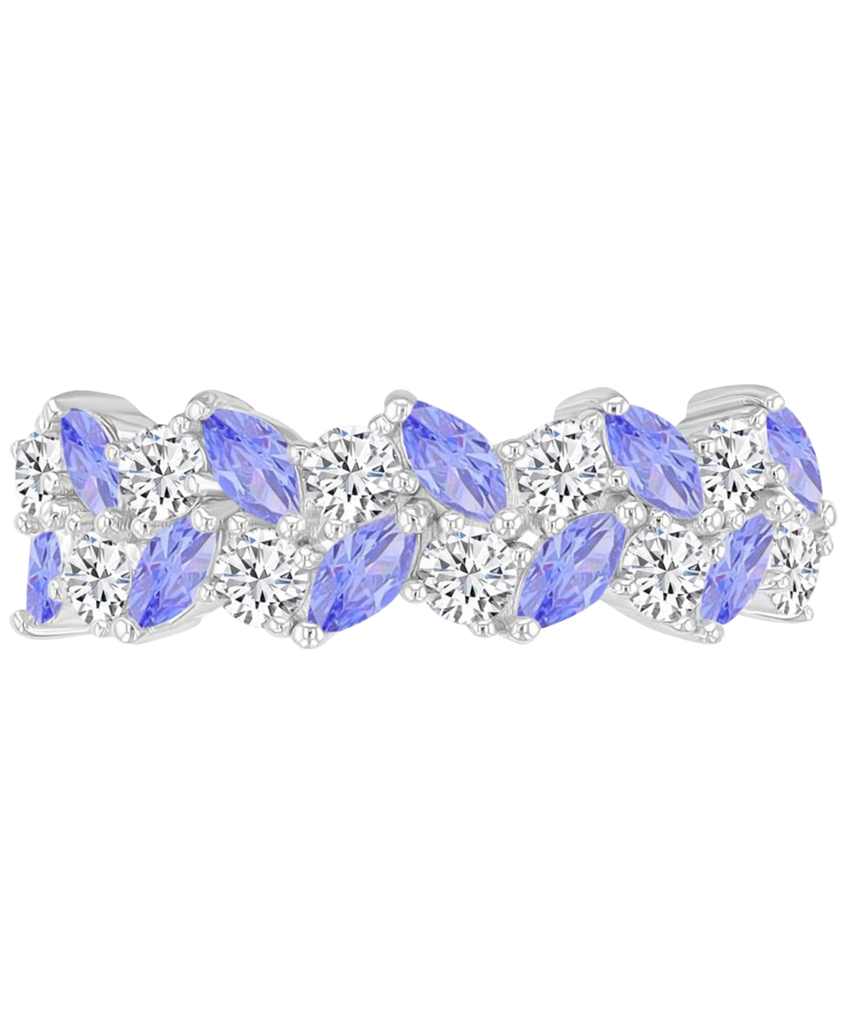 Click here for Macys Silver-Plated Marquise Tanzanite Ring - Silv... prices