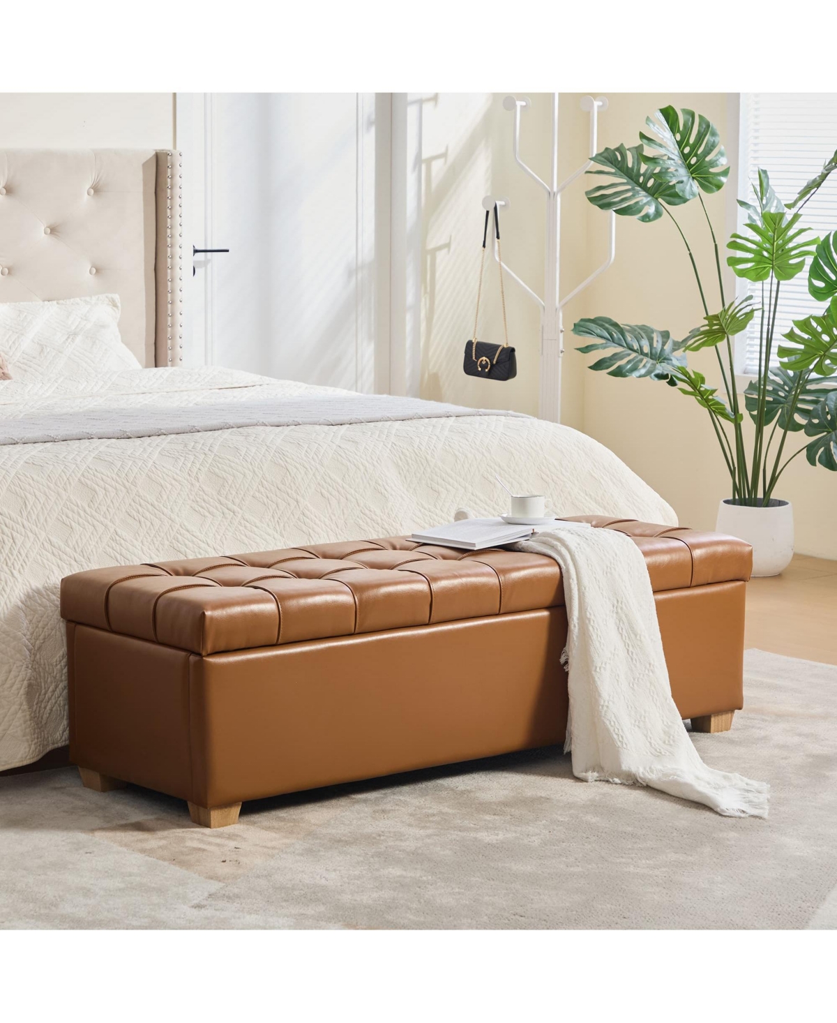 Click here for Maison Boucle Storage Ottoman Bench for Bedroom  6... prices