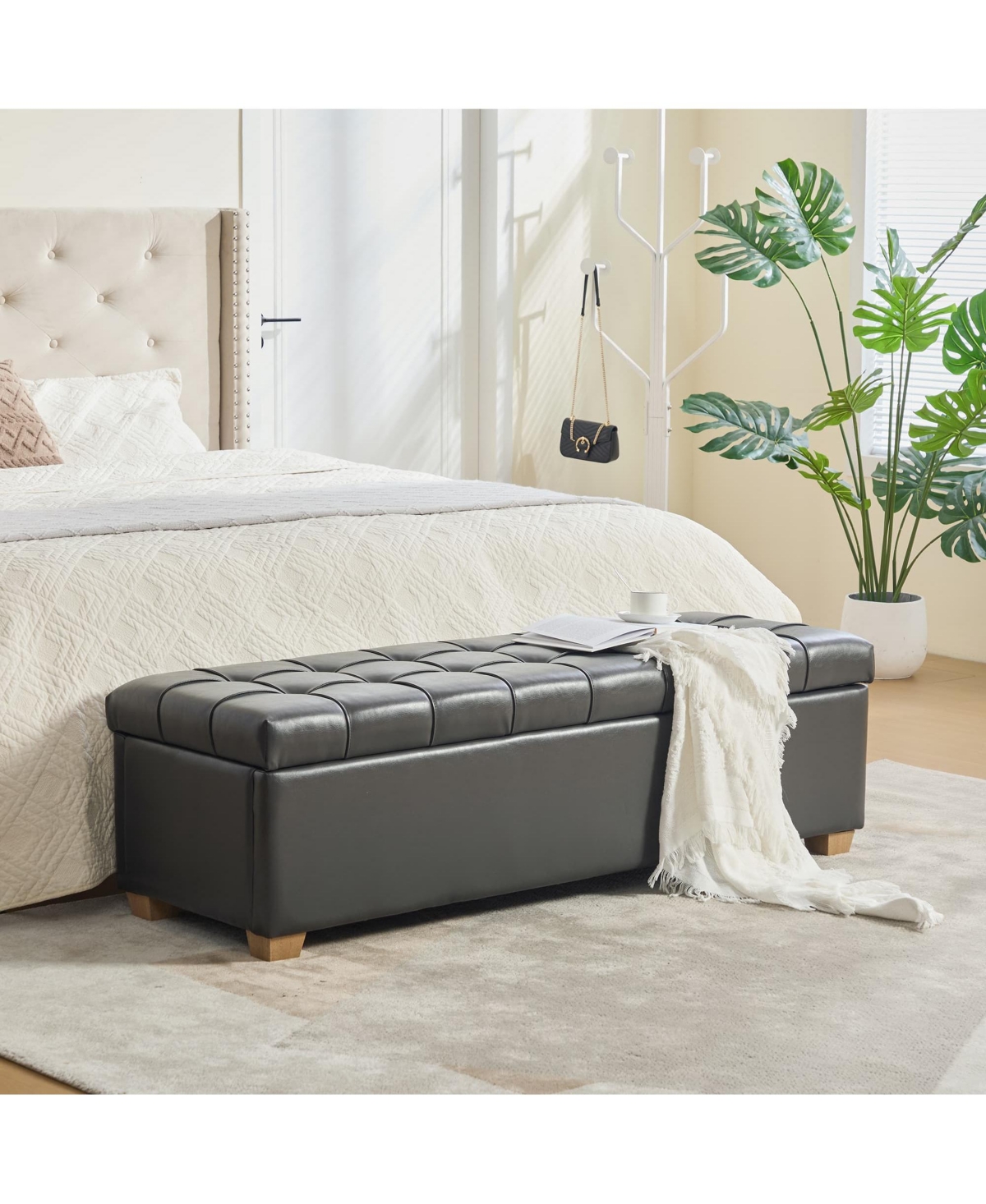 Click here for Maison Boucle Storage Ottoman Bench for Bedroom  6... prices