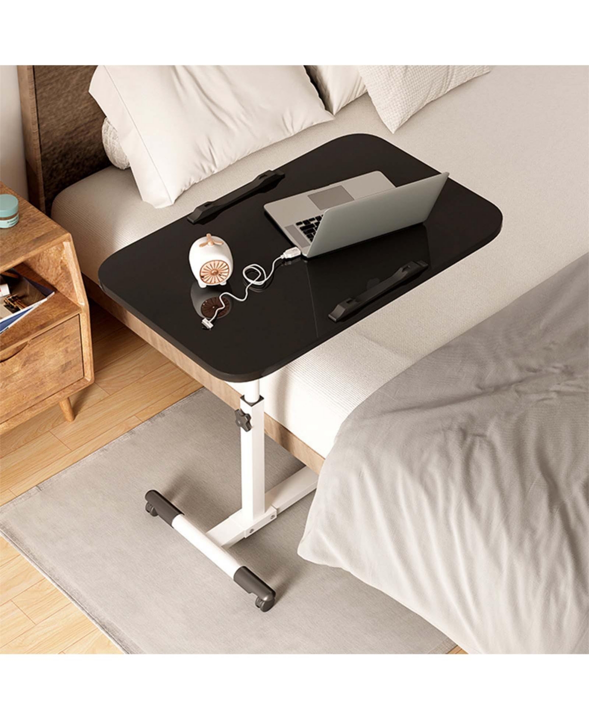 Click here for homfan Overbed Table with Wheels  Adjustable Heigh... prices