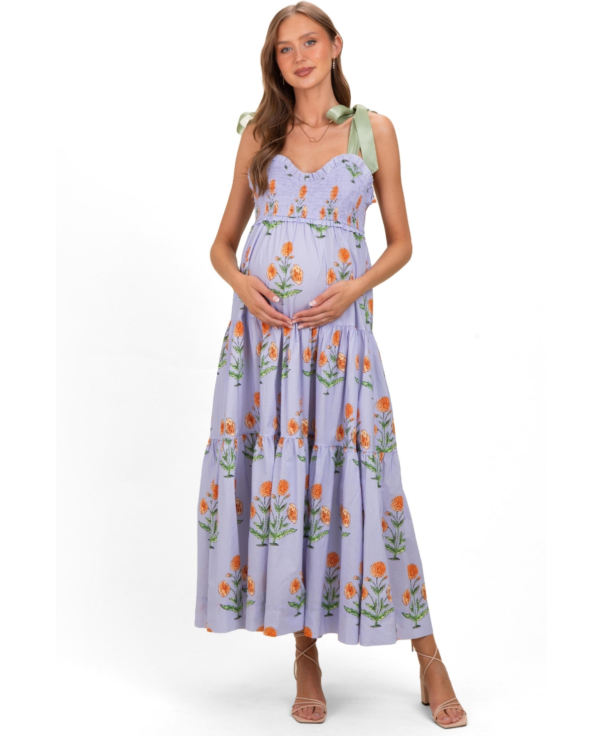 Click here for Pinkblush Womens Navy Floral Sweetheart Neckline S... prices