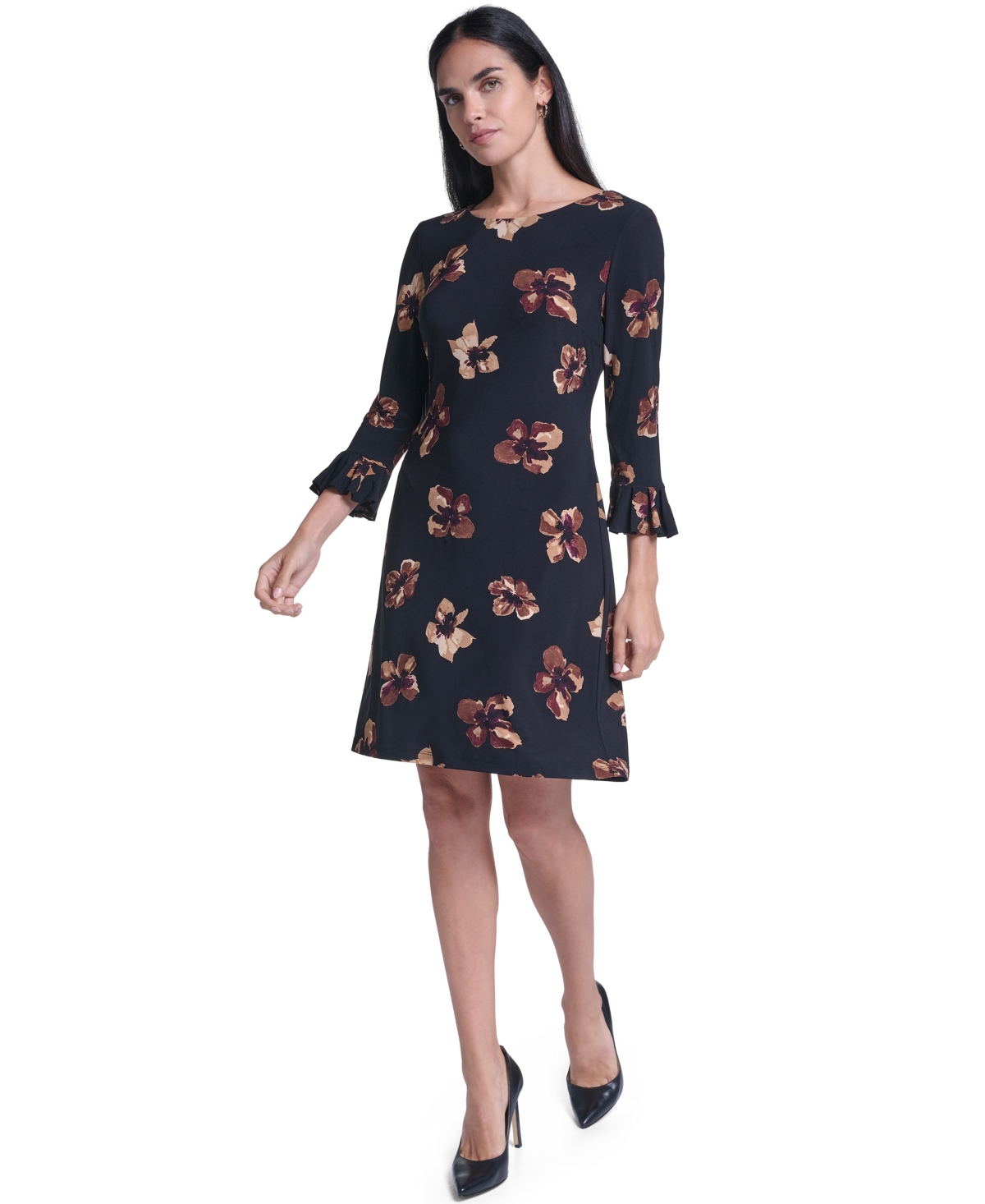 Click here for Tommy Hilfiger Womens Crewneck Shift Dress - Black... prices